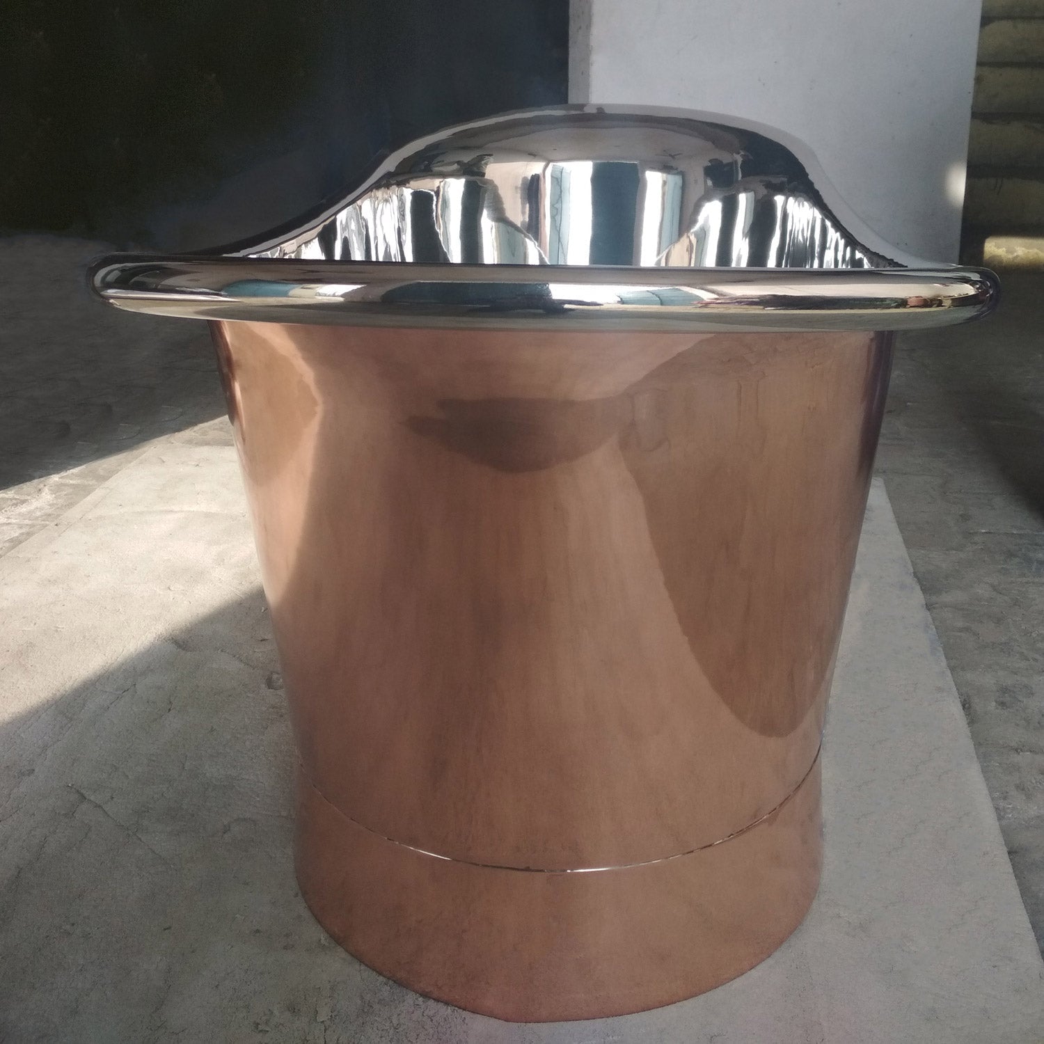 Straight Base Copper Bathtub Nickel Inside Big Size 74x28x28